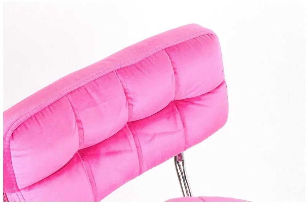 LuxuryForm Židle VIGO VELUR na stříbrné základně s kolečky - světlá růžová
