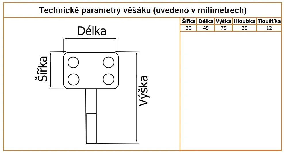 In-Design Dětský věšák Kostka červená