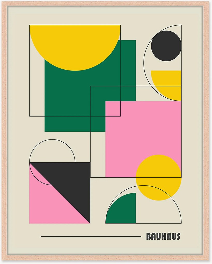 Zarámovaný digitální tisk Abstract Bauhaus
