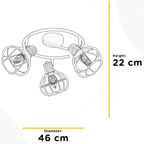 ONLI - Bodové svítidlo GINGER 3xE14/6W/230V pr. 46 cm