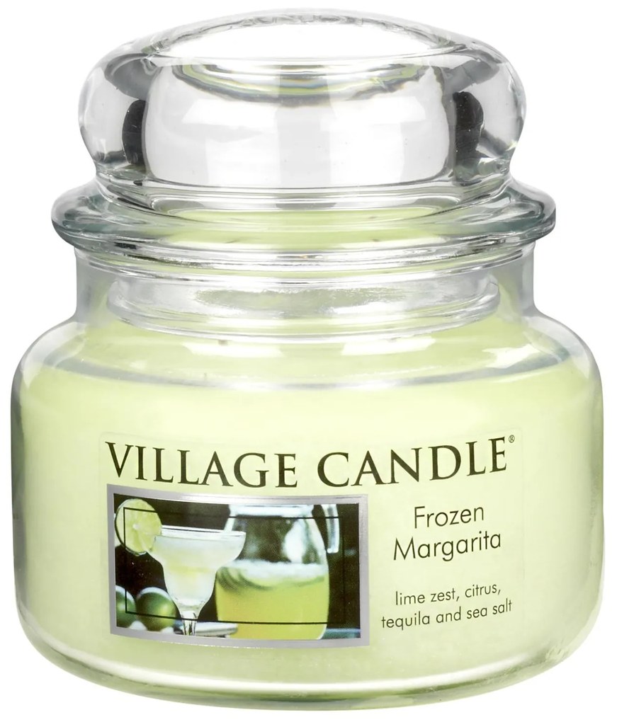 VILLAGE CANDLE Svíčka ve skle Frozen margarita - malá, zelená barva, sklo