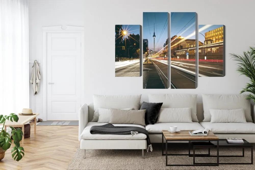 Vícedílný obraz Panoramatický Výhled Na Ulice Berlína Nedostatek Nedostatek Přírodní plátno 120x90