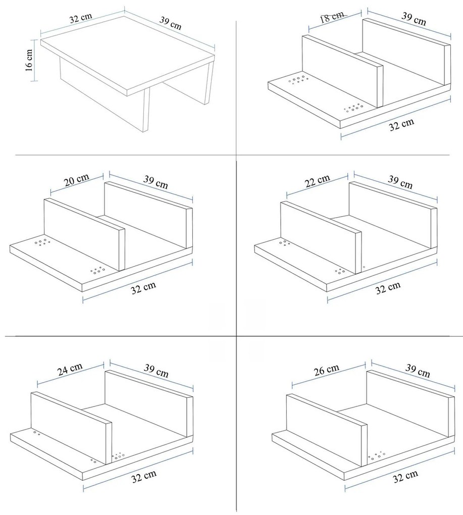 Atelier del Sofa Odkládací stolek - boční, na sedačku Vandor, Ořechová