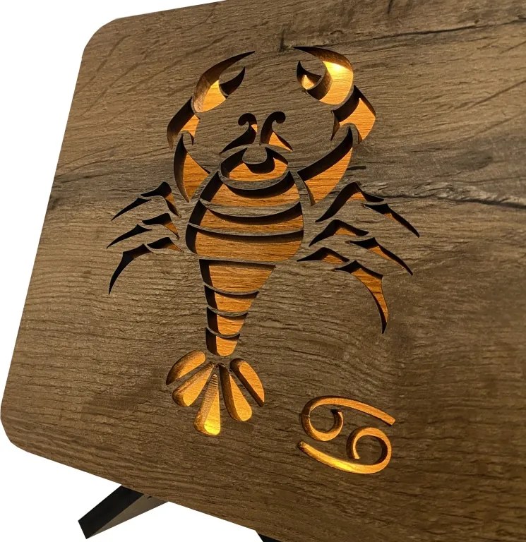 Li-Go Znamení "Rak" lampa 19x19 cm provedení povrchu: dub světlý