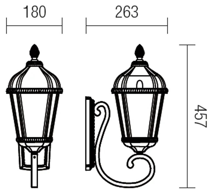 Redo 9666 nástěnné svítidlo Essen hnědé, E27, 45,7cm