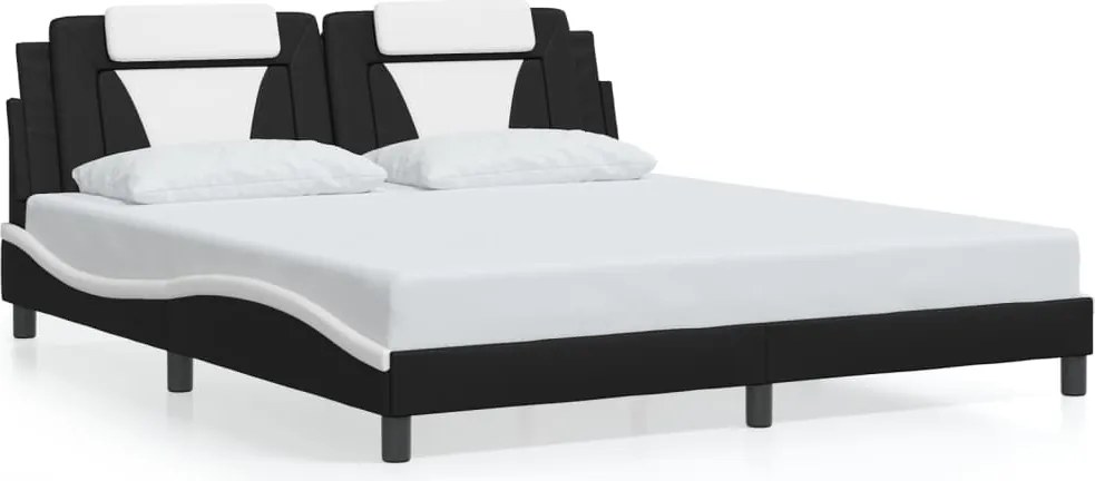 Rám postele Viana s LED bez matrace černý a bílý 180x200 cm 3214041