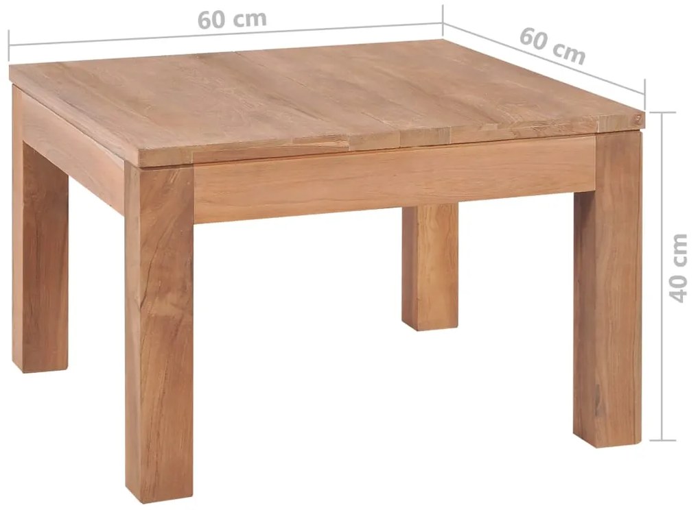Konferenční stolek - masivní teak - přírodní povrch | 60x60x40 cm