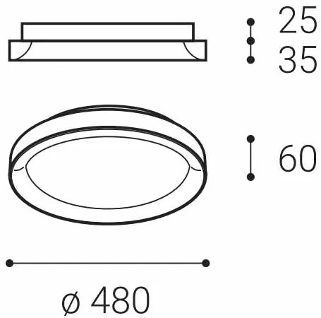 Led2 Stropní LED svítidlo BELLA SLIM ø 48 cm Barva: Bílá, Teplota světla: 2700K/3000K/4000K, Stmívání, řízení: DALI/PUSH