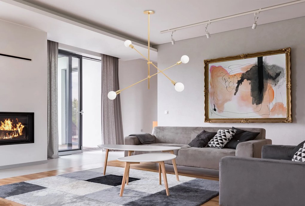Toolight - Nastavitelná stropní lampa dvouramenná 4xE27 60W APP479-4C, zlatá, OSW-00611