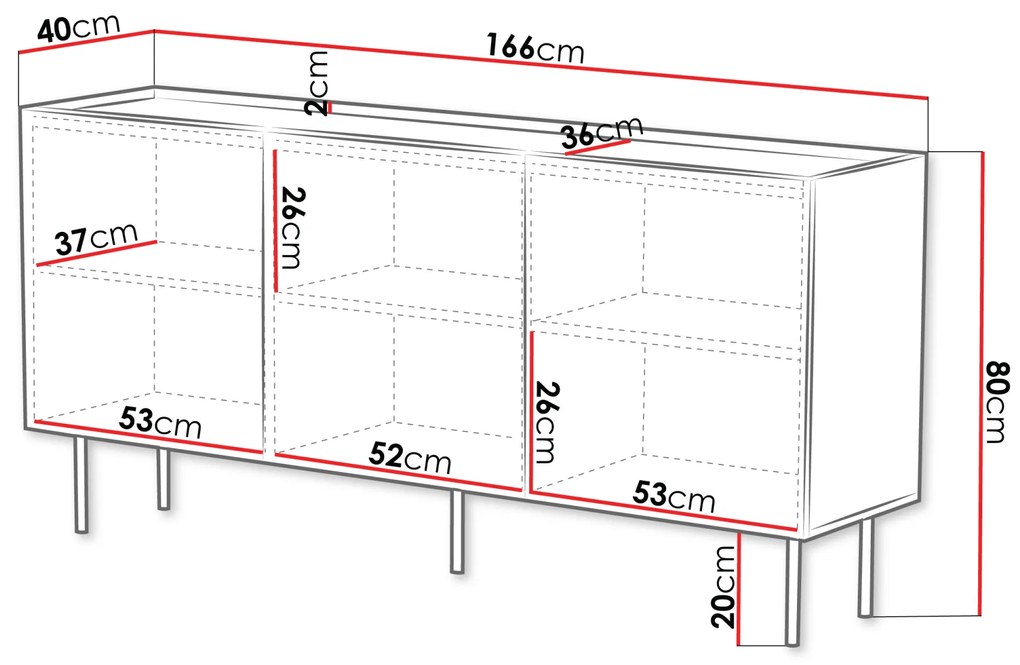 Komoda s dvířky NOXA - bílá