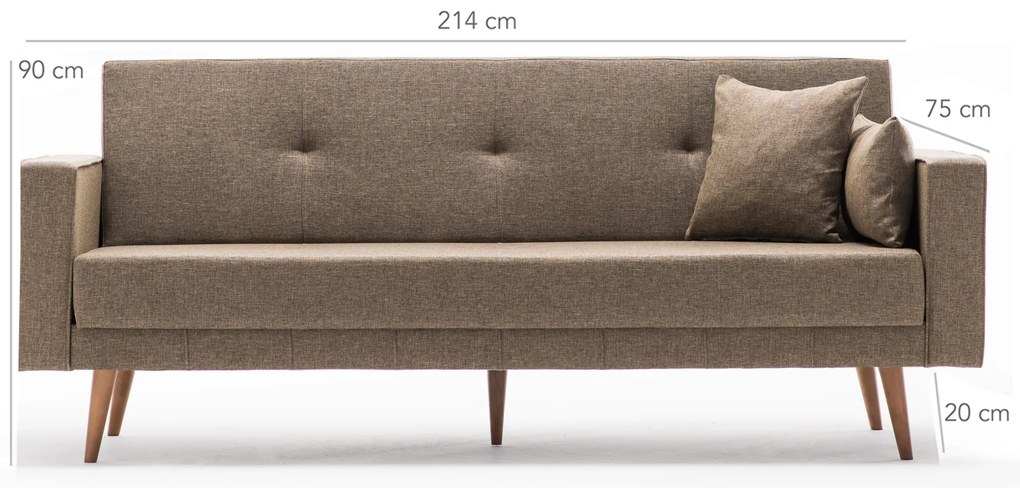 Hanah Home Rozkládací pohovka DUBLIN hnědá 825BLC1170