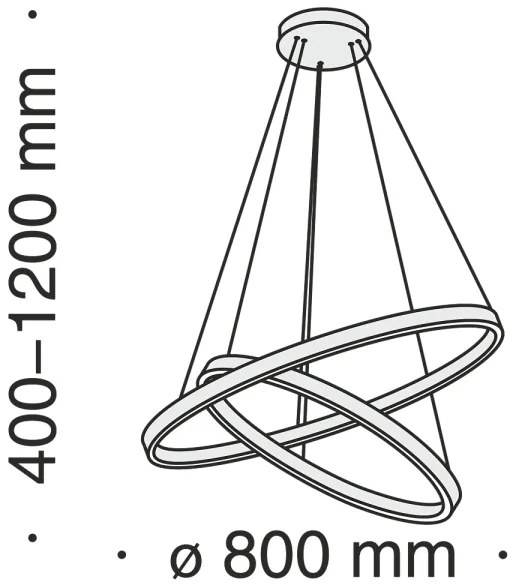Maytoni MOD058PL-L74B3K - LED Lustr na lanku RIM LED/88W/230V pr. 80 cm černá