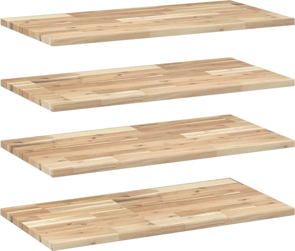 Plovoucí police 4 ks 100 x 40 x 2 cm neošetřené akáciové dřevo 3279402