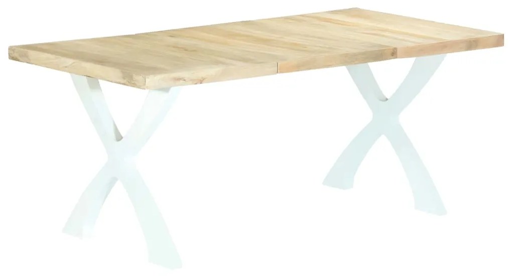 Jídelní stůl Davis - masivní mangovníkové dřevo | 180x90x76 cm | světle hnědá / bílá
