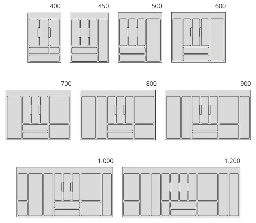 In-Design Příborník Optima 490 mm antracitový - různé šířky Šířka příborníku (mm): 400 - 436