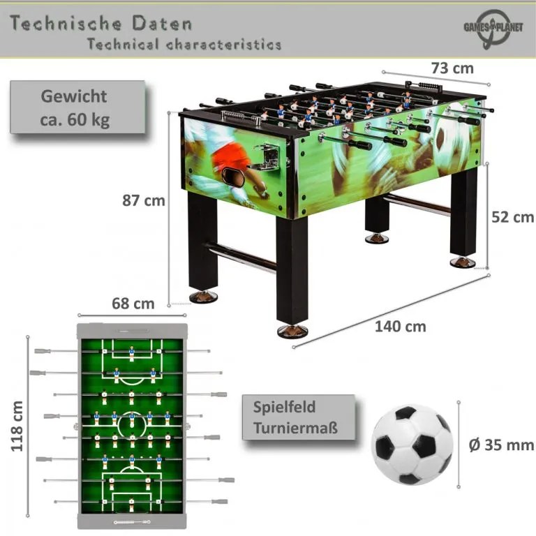 GamesPlanet Profi fotbálek Leeds, 140x73x87 cm, sv. motiv