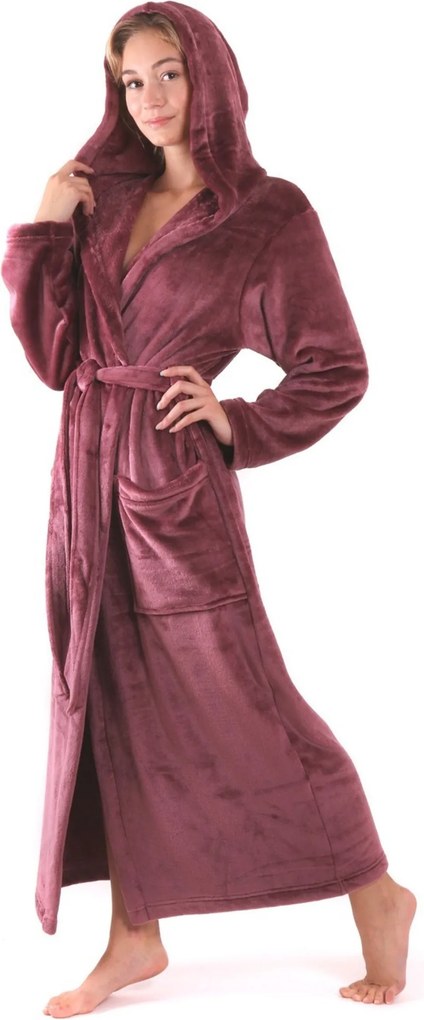 Župan s kapucí Siena mauve wine 31 56 4853 - XXL