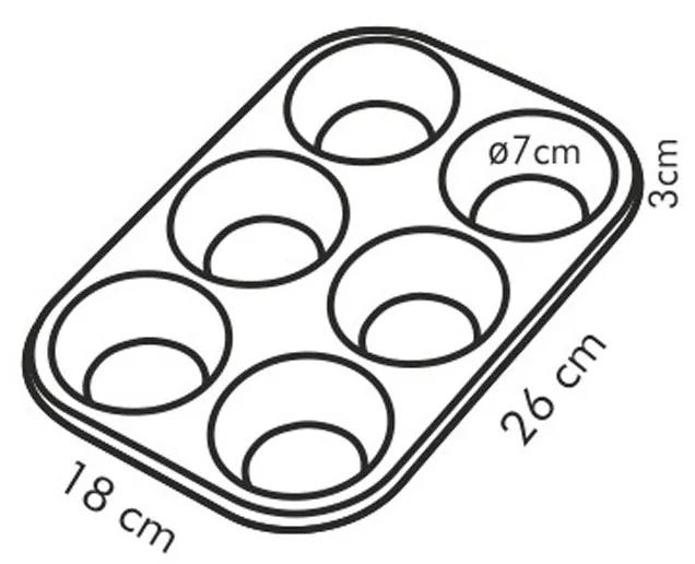 Forma 6 muffinů DELÍCIA 26 x 18 cm