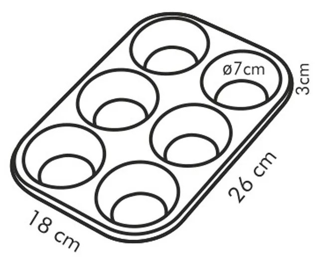 TESCOMA Forma 6 muffinů DELÍCIA 26 x 18 cm