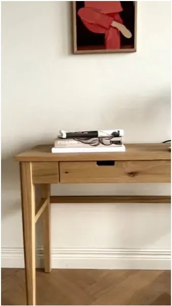 Konzolový stolek s deskou v dubovém dekoru v přírodní barvě 40x110 cm Garrison – Rowico