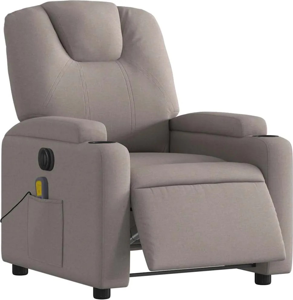 Elektrické masážní polohovací křeslo taupe textil 3204364
