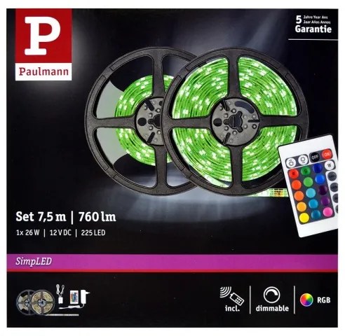 Paulmann 78979 - LED RGB/26W Stmívatelný pásek SIMPLED 7,5m 230V + DO
