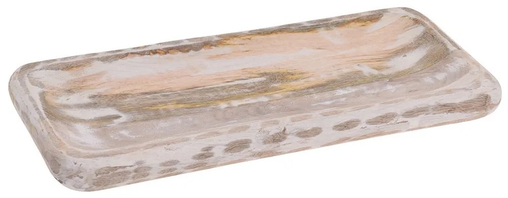 DekorStyle Dřevěný servírovací podnos 30 cm hnědý