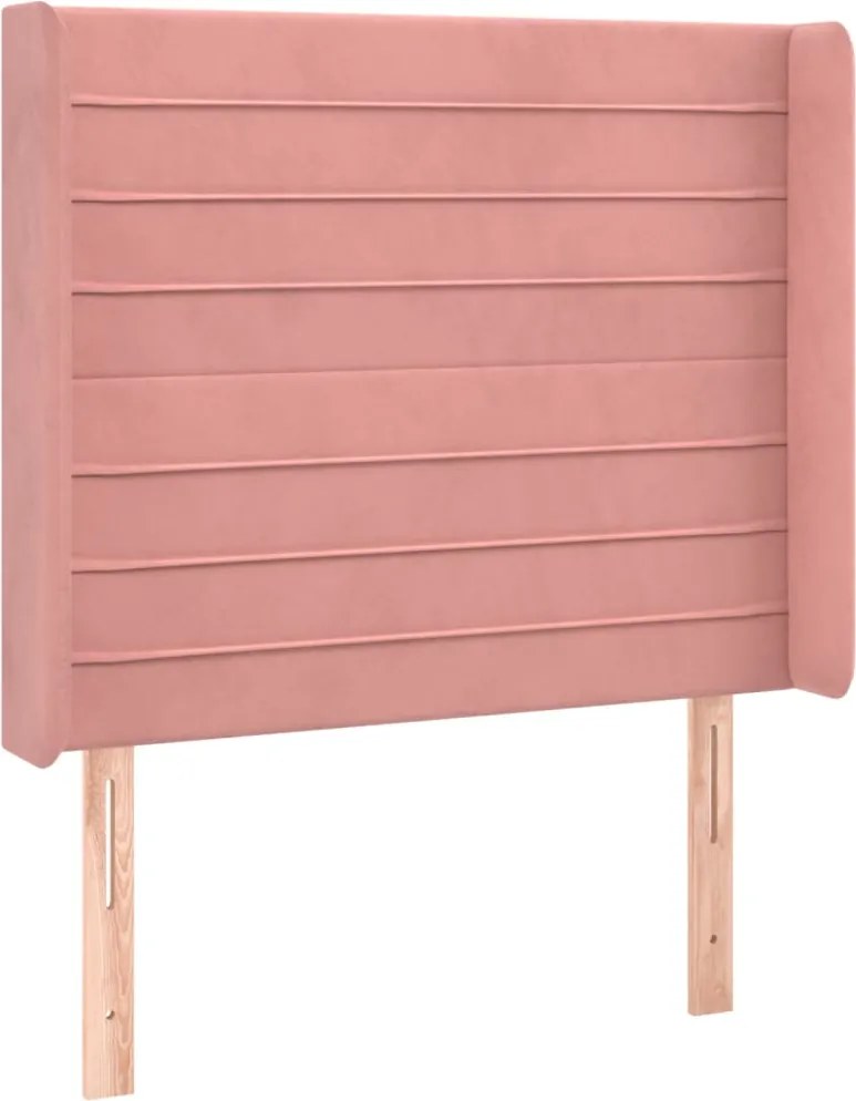 Box spring postel s matrací a LED růžová 90x190 cm samet 3139600
