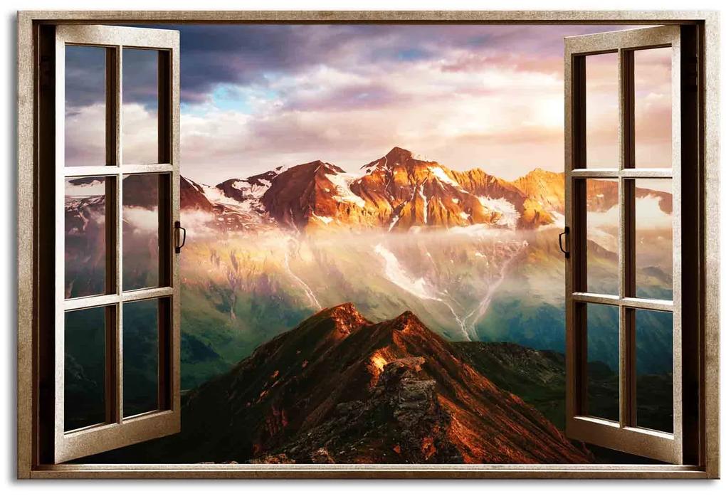 3D obraz okno na Glossglockner Velikost (šířka x výška): 30x20 cm