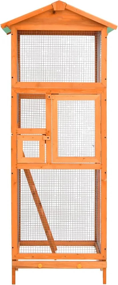 Ptačí klec 68 x 62 x 166 cm masivní jedle 171457