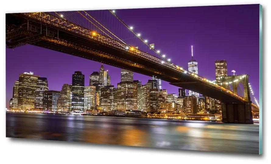 Wallmuralia Foto obraz skleněný horizontální Manhattan noc 100x50