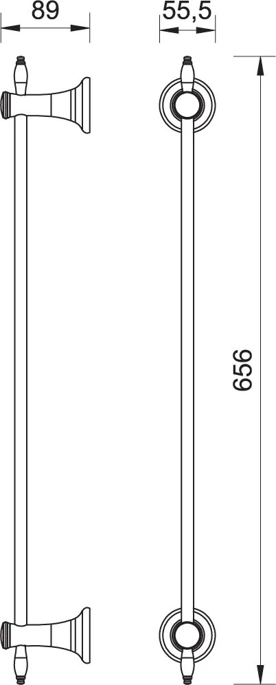Novaservis - Držák ručníků RETRO 600 mm, chrom, ARE09