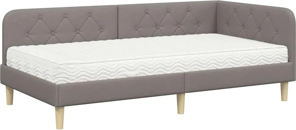 Rohový rám postele Taupe 100 x 200 cm textil 3394130