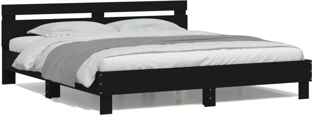 vidaXL Rám postele s čelem a LED osvětlením 200 x 200 cm [3207521] Barva: Bílá