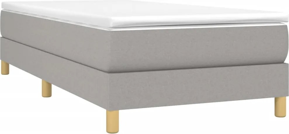 Rám postele s boxspringem světle šedá 100 x 200 cm textil 3120590