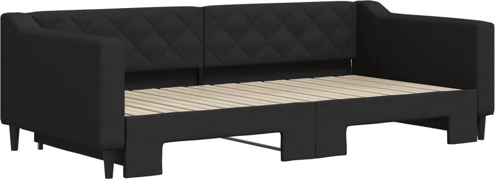 Válenda s přistýlkou černá 100 x 200 cm textil 3197433