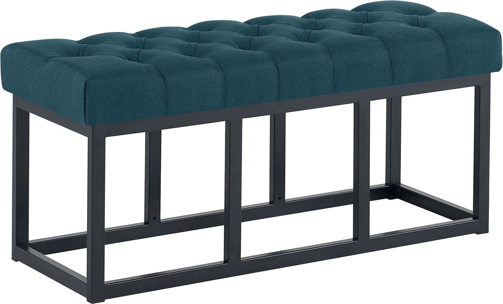 Lavice Amun látka černá konstrukce 100 cm – modrá