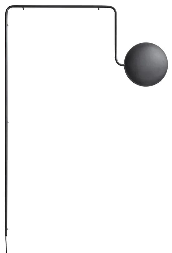 Nástěnná lampa "Mercury", 2 varianty - Woud Varianta: černý kov, opálové sklo