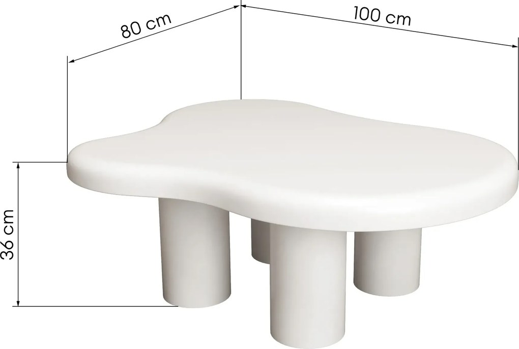 Konferenční stolek Vercelli, 100 cm bílý