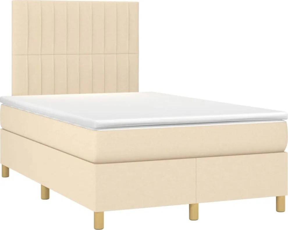 vidaXL Box spring postel s matrací 120x200 cm textil [3142486] Barva: krémová