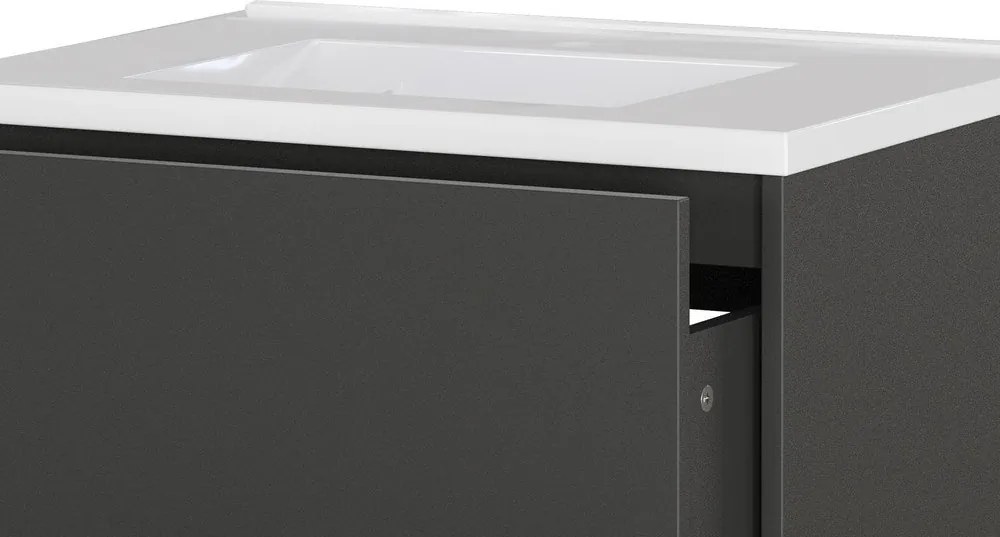 Antracitová matná závěsná skříňka pod umyvadlo 61x61 cm Bodera – Germania