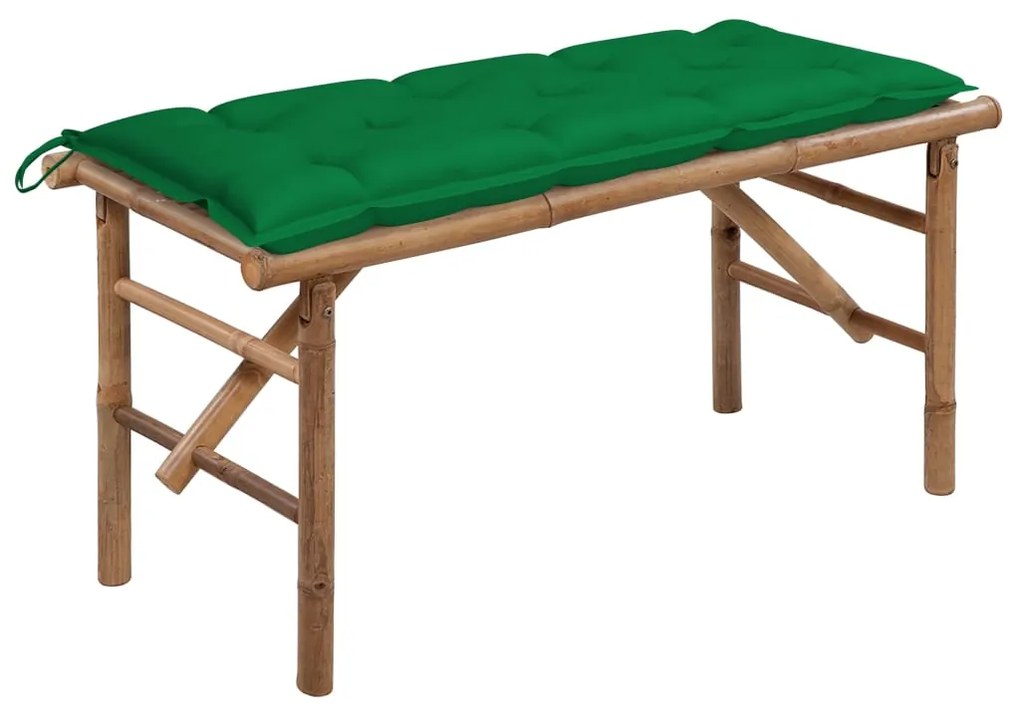 Skládací zahradní lavice s poduškou 118 cm bambus 3063869
