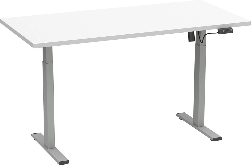 VCM Psací stůl E-Lona, výškově nastavitelný (bílá/stříbrná, 140 x 50 cm)