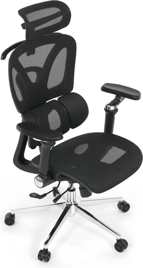 Kancelářská ergonomická židle PORTE II — síťovina, černá