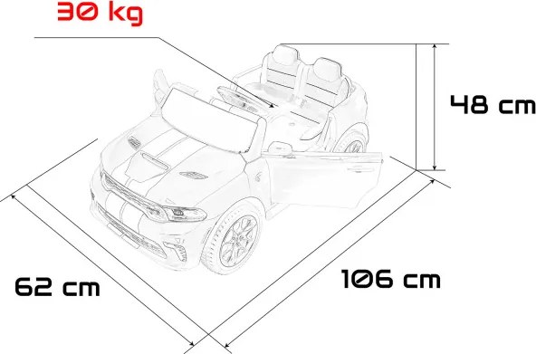 Elektrické autíčko Dodge Durango bílé