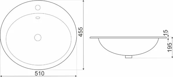 Novoterm Zápustné keramické umyvadlo NV-KR-132 bílé