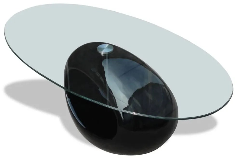 vidaXL Konferenční stolek, černý okrouhlý
