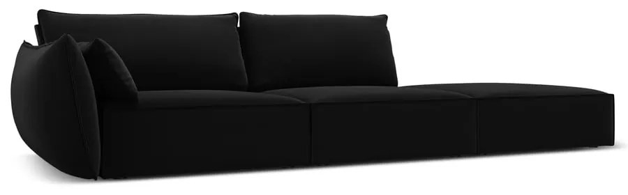 Černá sametová pohovka levý roh 264 cm Vanda – Mazzini Sofas
