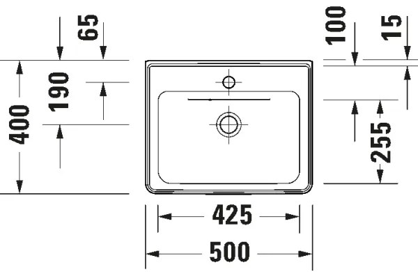 Duravit 742500000 - Závěsné umyvadlo D-NEO 50x40 cm keramika/lesklá bílá