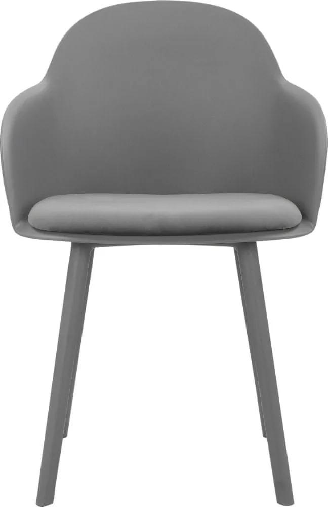 Danish style Jídelní židle Seiko (SET 2ks) plast, šedá